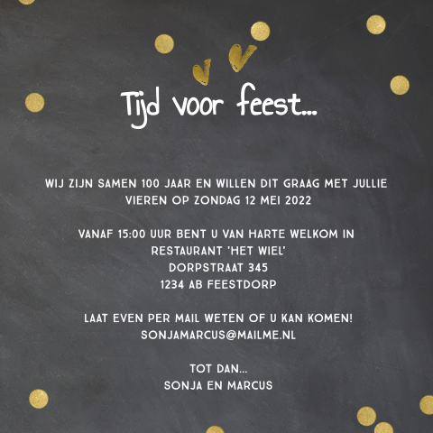 Uitnodigingen samen 100 jaar - dubbel feest