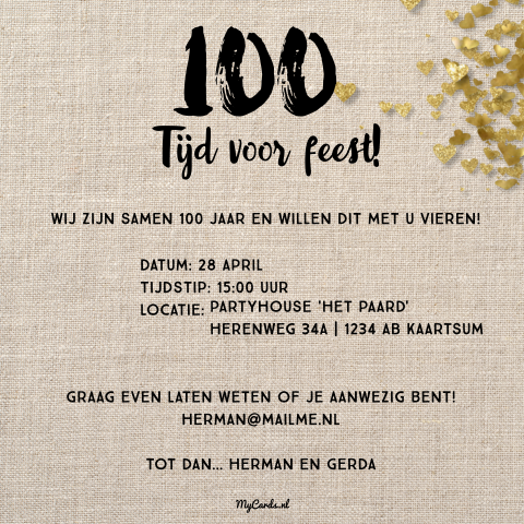 Uitnodiging dubbel feest met confetti