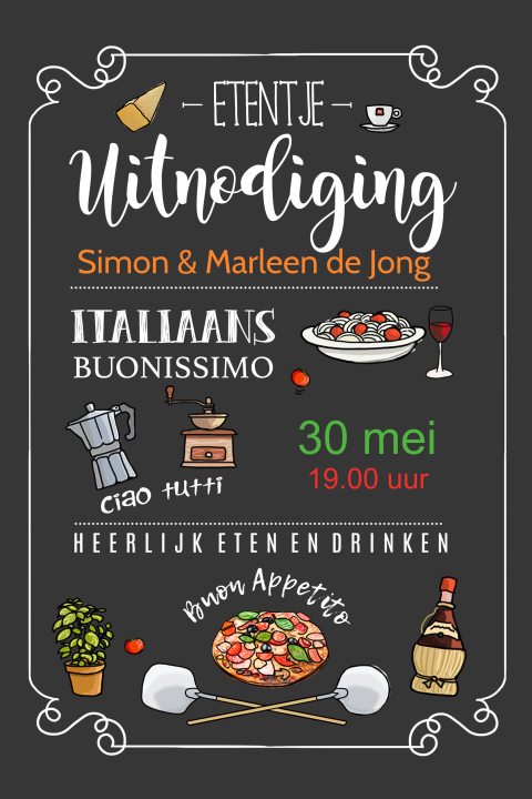 Uitnodiging etentje maken