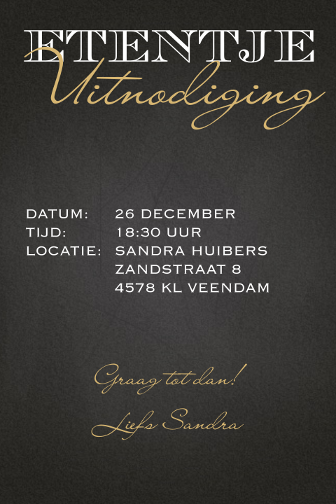 Uitnodiging etentje maken