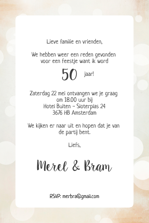 Uitnodiging 50 jaar maken | Verjaardag | MyCards.nl