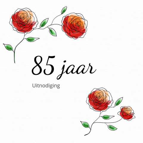 Verjaardagsfeest uitnodiging vrouw hout 85 jaar