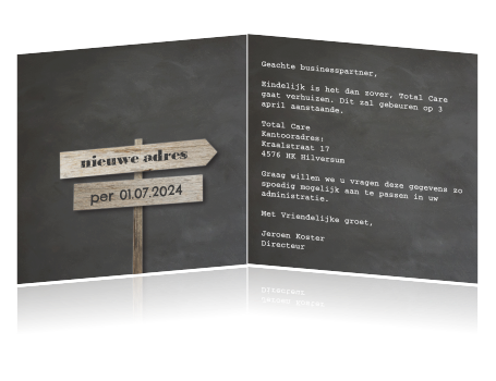 Zakelijk verhuiskaart voor een bedrijf of kantoor