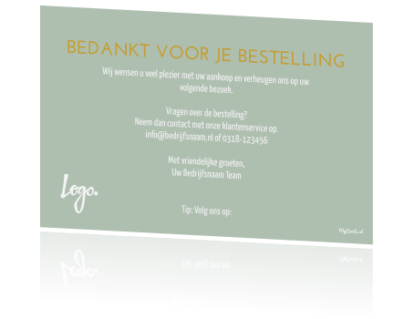 Bedankt voor je bestelling kaartje met foto's