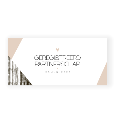 Trendy Geregistreerd partnerschap pastel roze met geometrische vormen