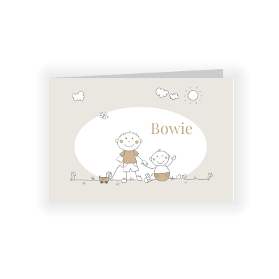 Geboortekaart baby jongen met grote broer