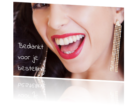 Bedankt voor je bestelling kaartje foto